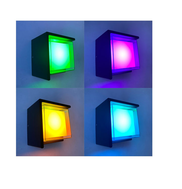 LED KUBUS Square RGB Wandlamp in zwart